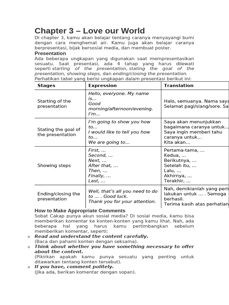 Chapter 3 - Love Our World | PDF