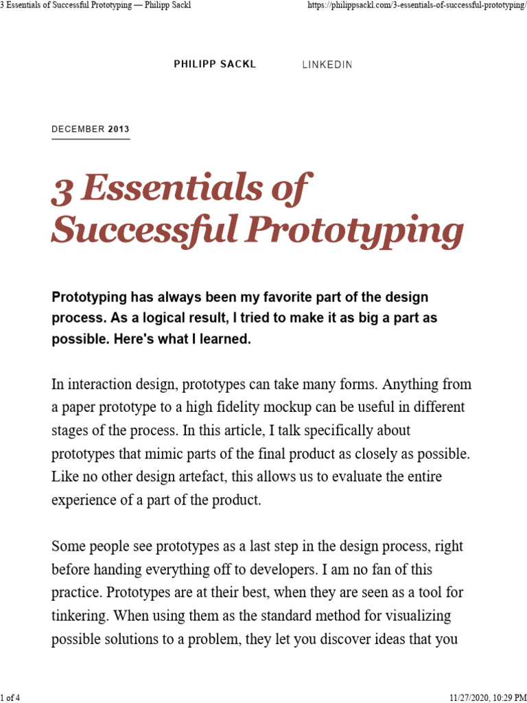 A6 Essentials For Prototying | PDF | Prototype | Cognition