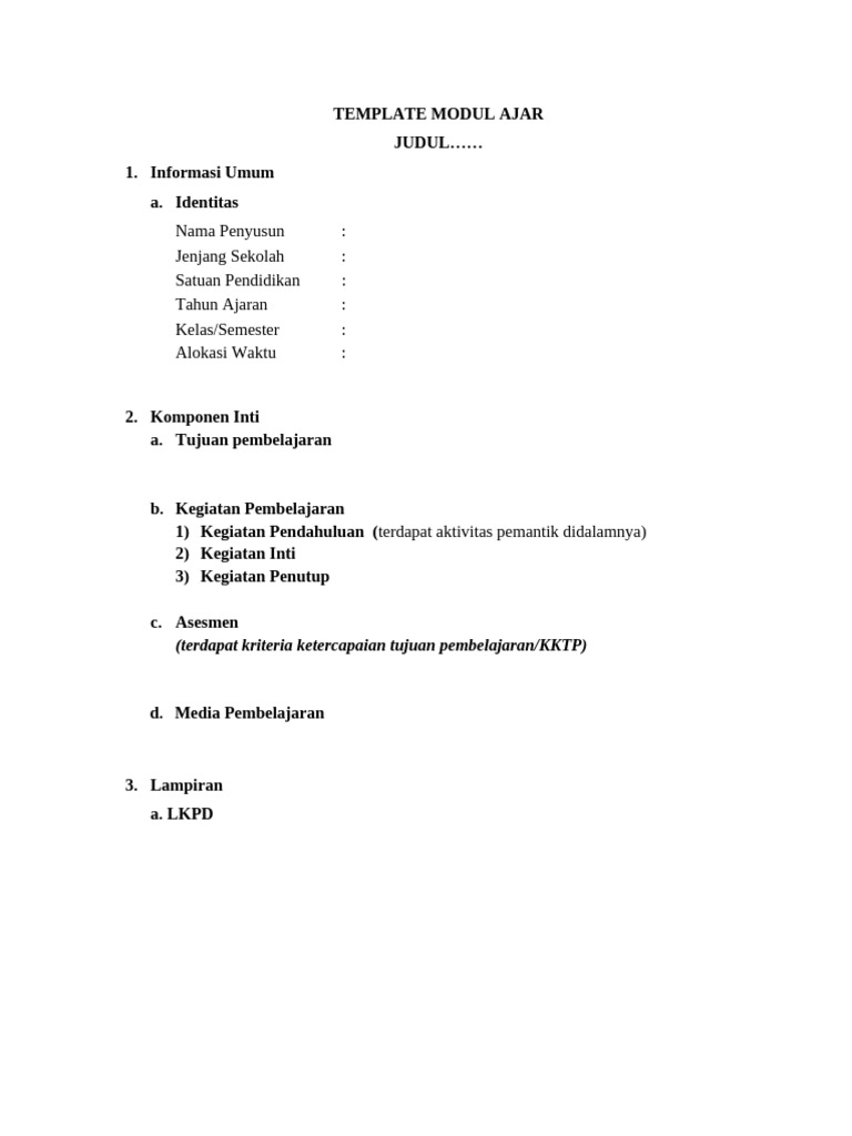 Template Modul Ajar 2425 | PDF