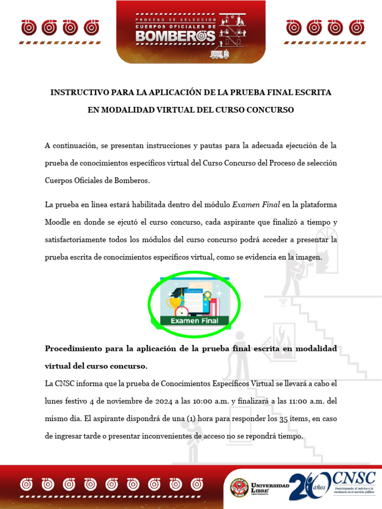 Instructivo Prueba de Conocimientos Especificos Virtual | PDF