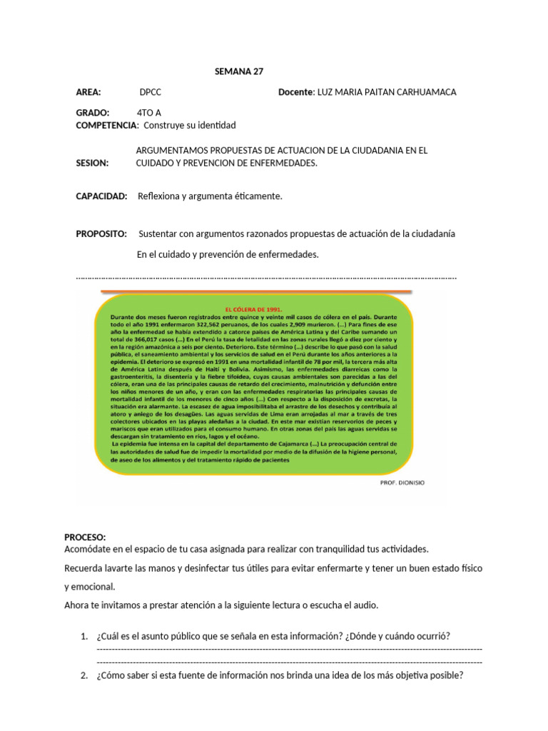 Dpcyc Semana 27 Miss Luz | PDF | Ciencias sociales | Ciencia y matemáticas