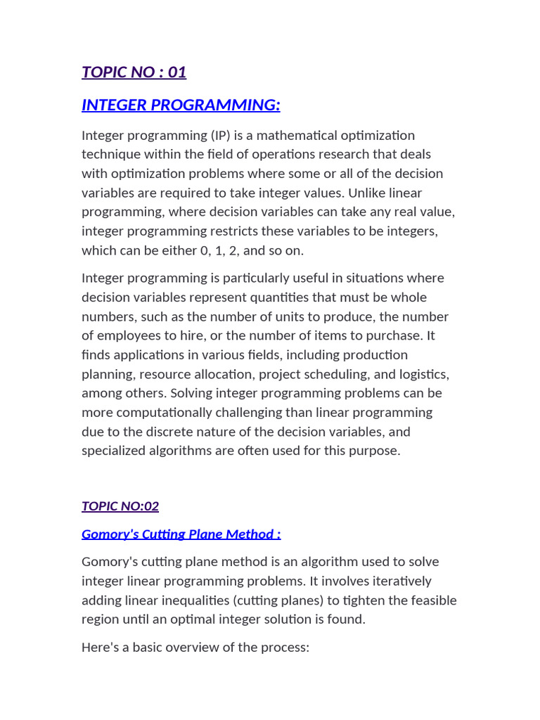 TOPIC NO _ 01-WPS Office | PDF | Inventory | Linear Programming