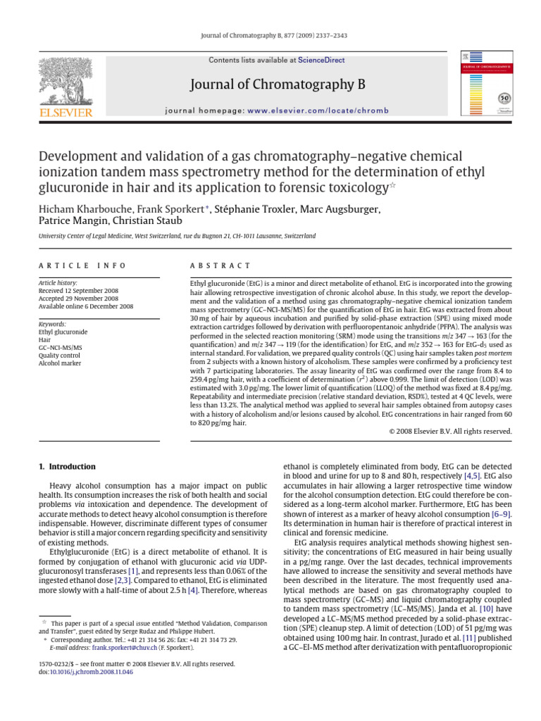 Development and Validation of A Gas Chromatography Negative CH - 2009 ...