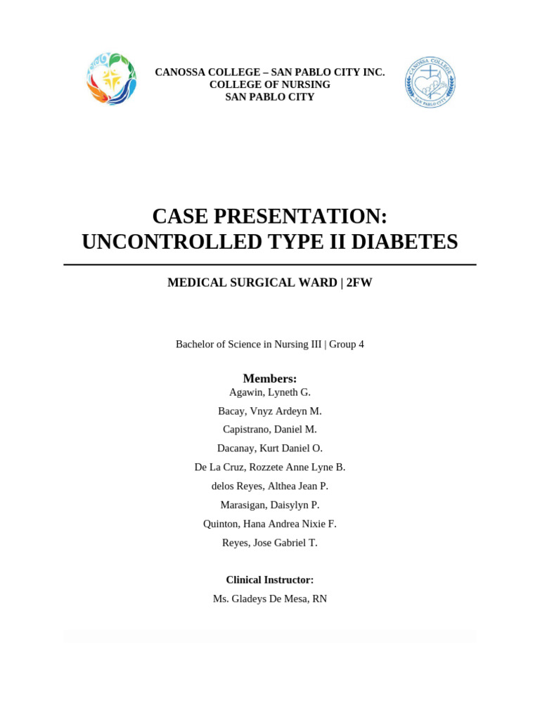 Nursing Case Study: Type II Diabetes | PDF | Pancreas | Medical Specialties