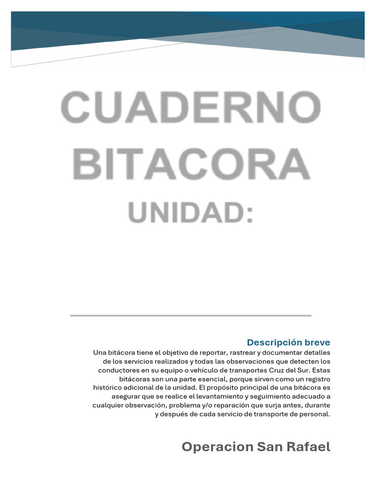 Formato de Cuaderno Bitacora SR | PDF