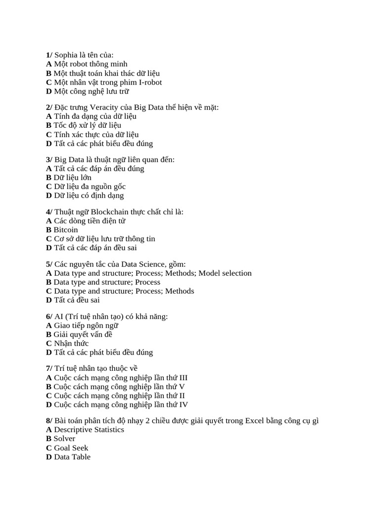 đề giữa kì KHDL | PDF