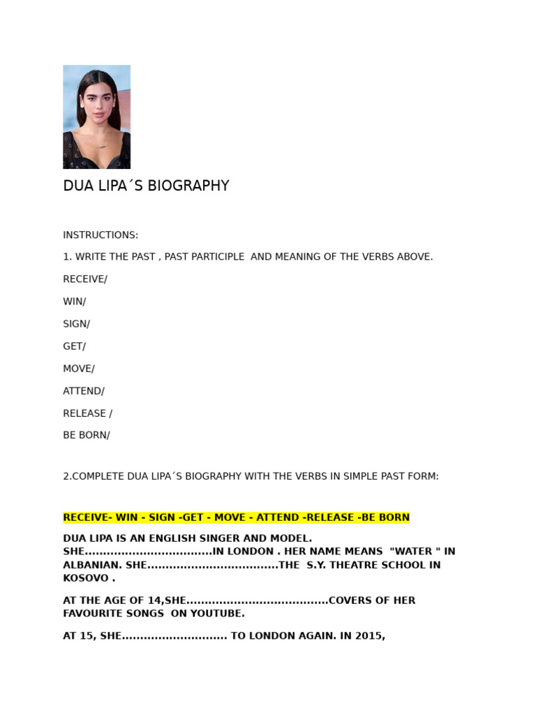 DUA LIPA´S BIOGRAPHY | PDF