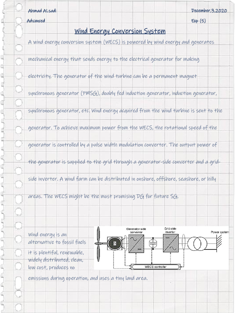Wind Energy Conversion System Overview | PDF | Electric Generator ...