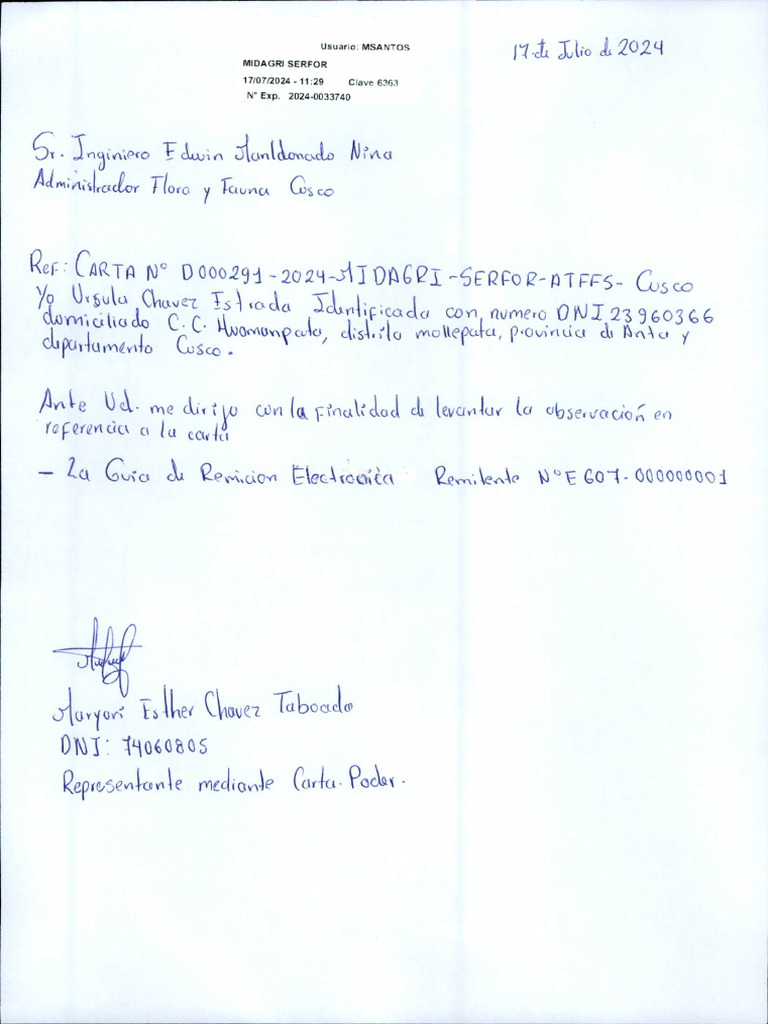 Levantamiento de Observavaciones Ursula Chavez | PDF