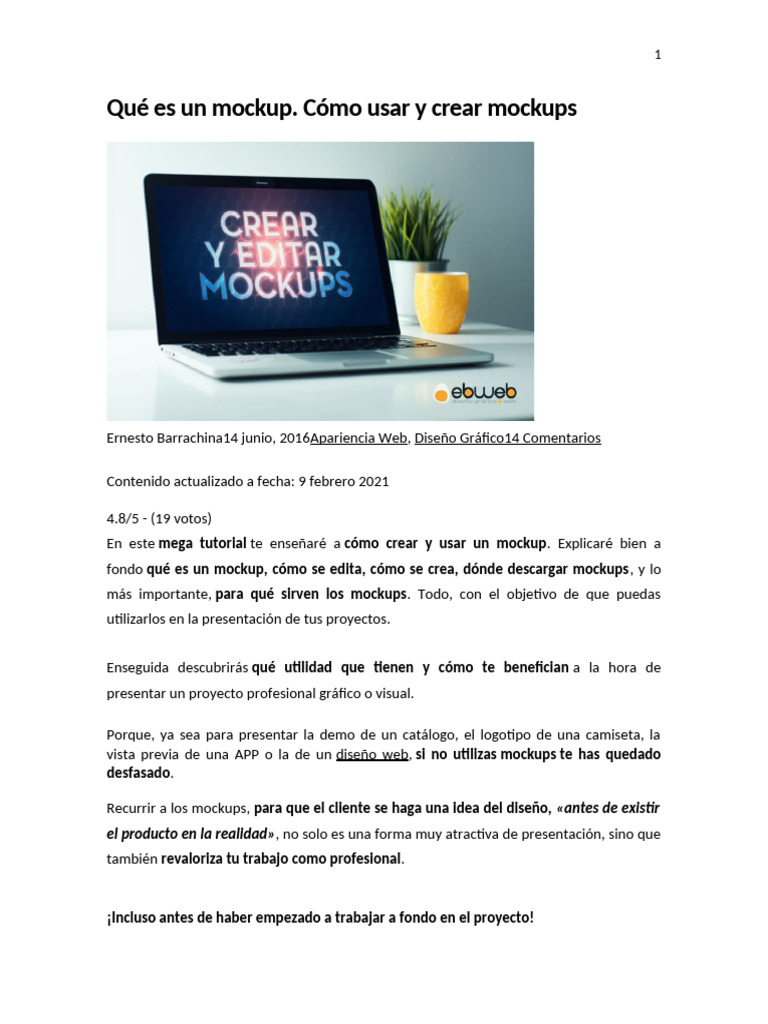 Guía Completa: Crear y Usar Mockups | PDF | Adobe Photoshop | Botón (Computación)
