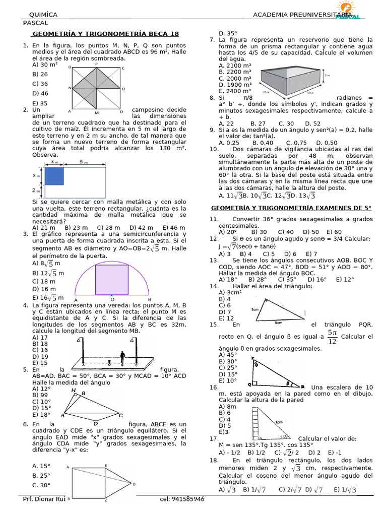 Trigo y Geo | PDF | Triángulo | Ángulo