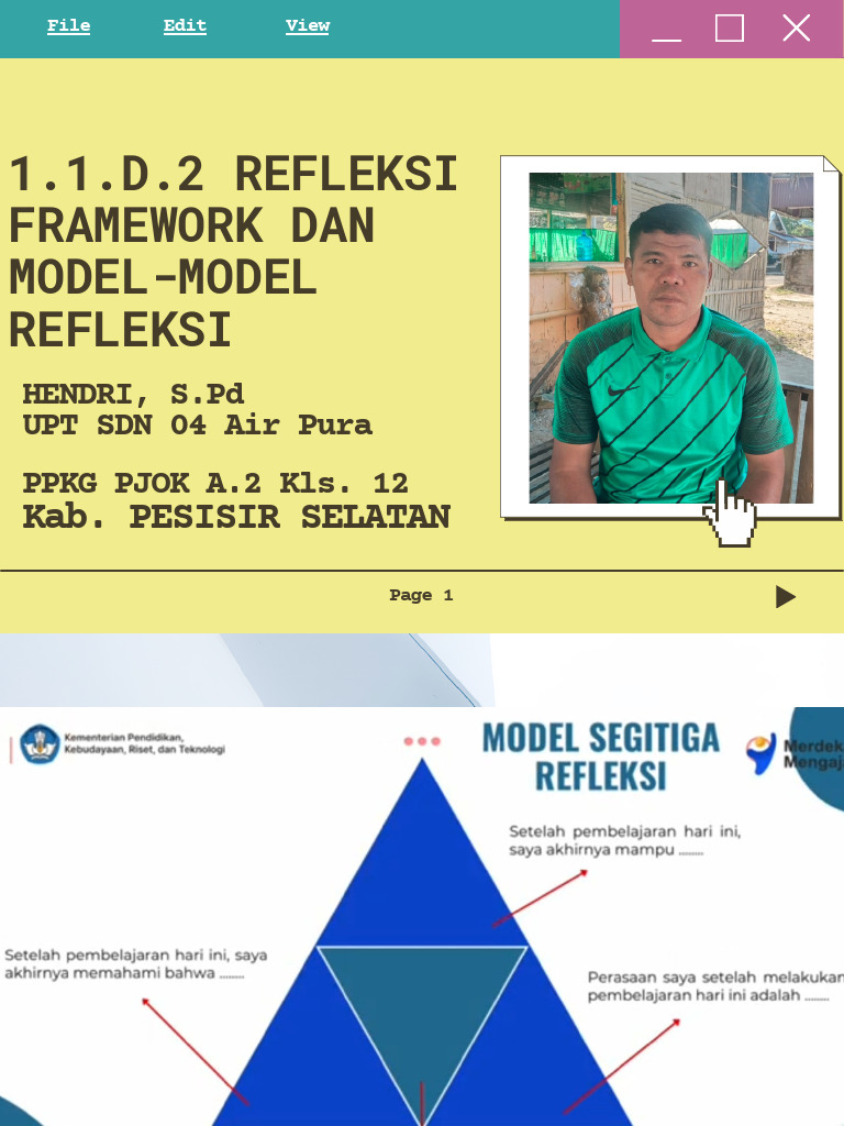 Tugas PPKG 1.1.D.2 Refleksi Framework Dan Model-Model Refleksi | PDF