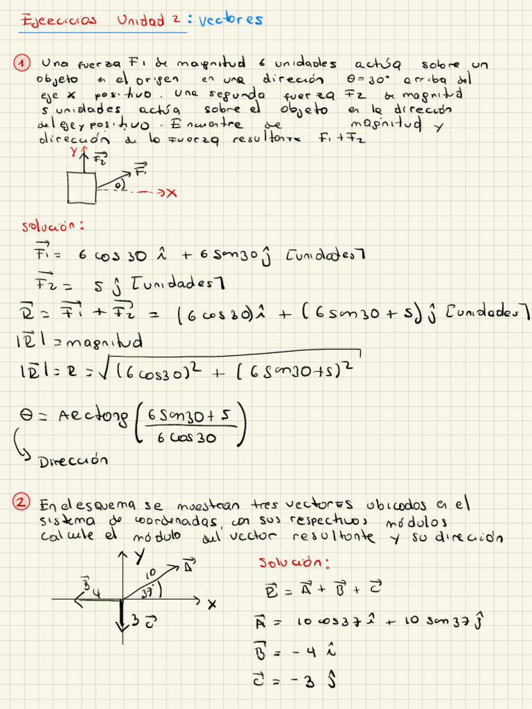 Ejercicios Vectores | PDF | Vector Euclidiano | Física