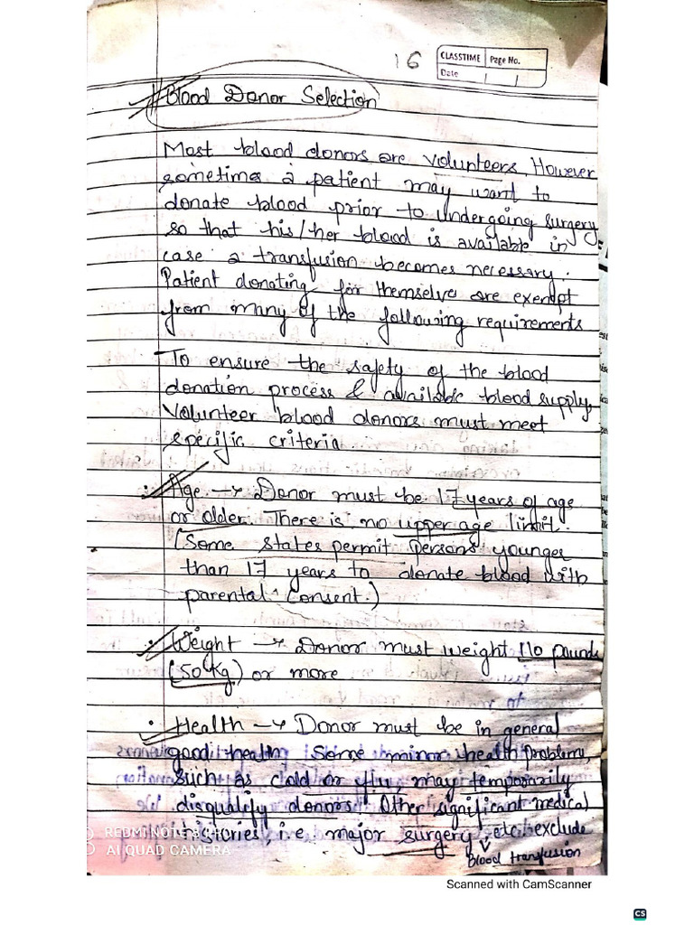 Blood Donor Selection and Blood Donor Process | PDF