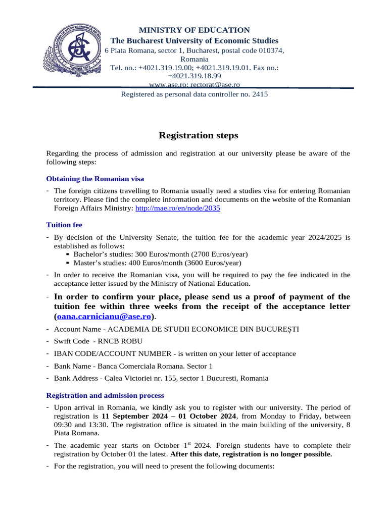 Registration Steps 2024 | PDF | Bachelor's Degree | Diploma