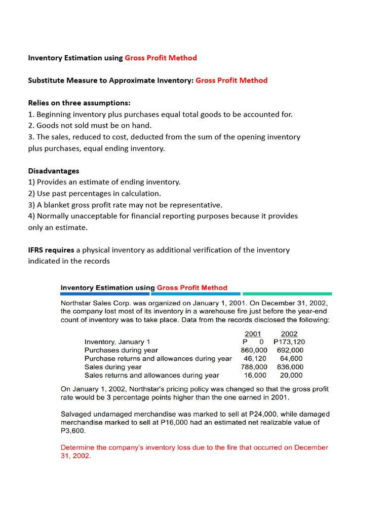 Inventory Estimation Methods Explained | PDF