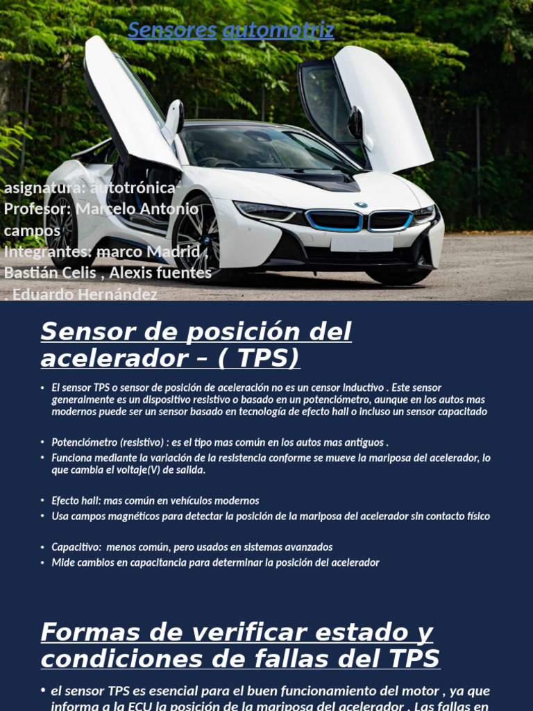 Sensores Automotrices: TPS, FRP y MAP | PDF | Sensor | Resistencia ...