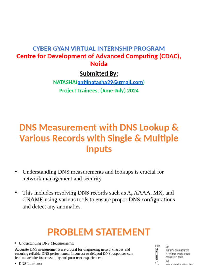 Natasha DNS PPT Cyber Gyan Virtual Internship | PDF | Domain Name ...