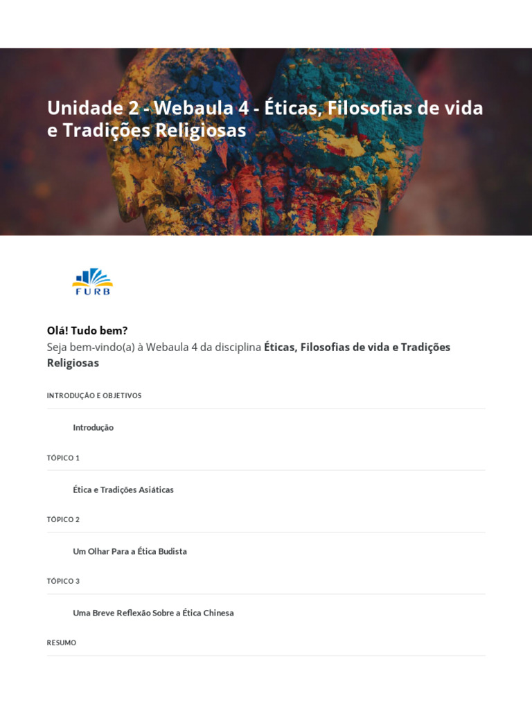 Unidade 2 Webaula 4 Eticas Filosofias de Vida e Tradicoes Religiosas F BKoTmT | PDF | Ahimsa ...