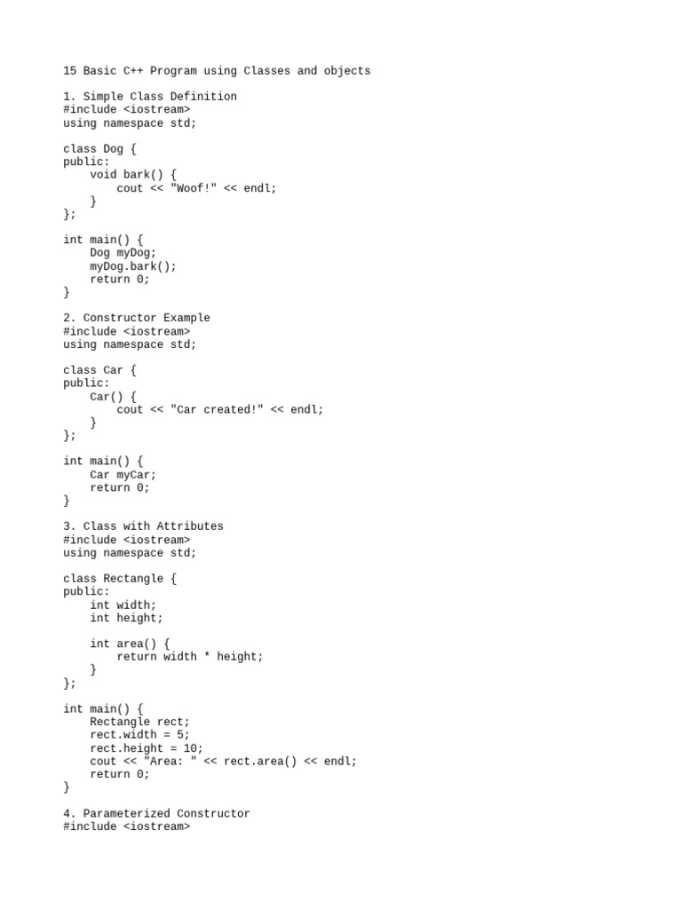 15 Moderate C++ Programs Using Classes and Objects | PDF | Namespace | Length
