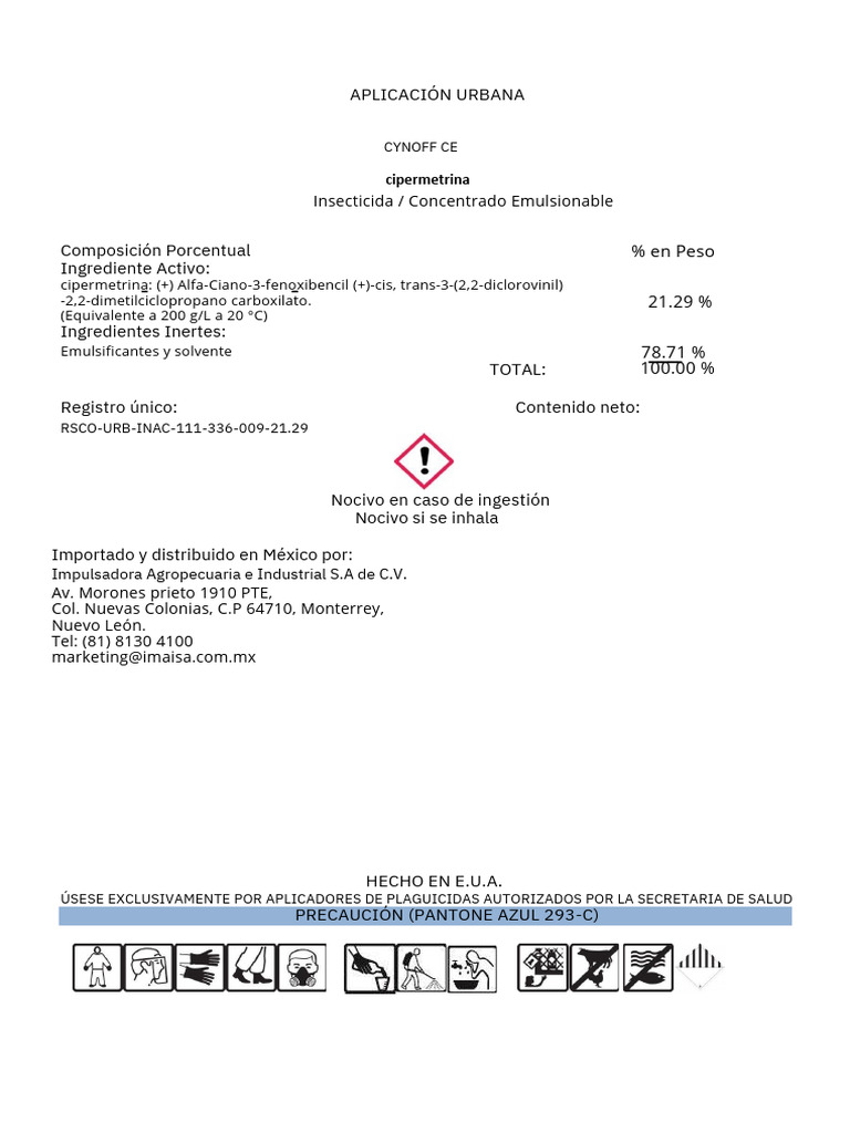 Cynoff-CE-Ficha-Tecnica - PDF 20241125 103300 0000 | PDF | Agua | Residuos
