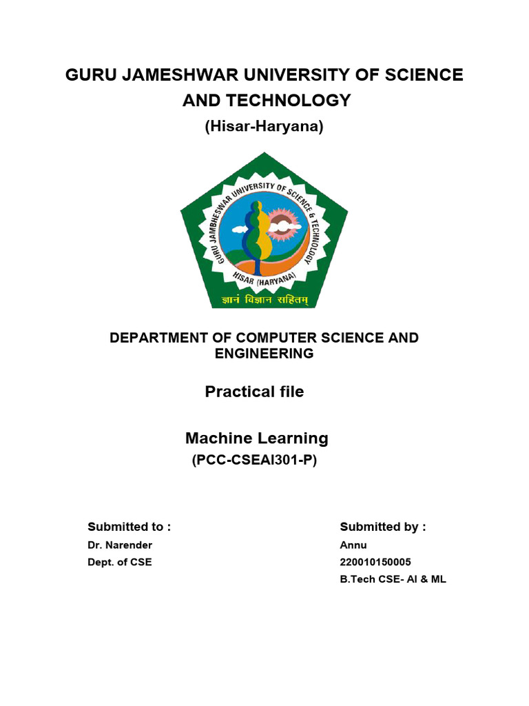 Machine - Learning - Lab (1) Annu | PDF | Machine Learning | Regression Analysis