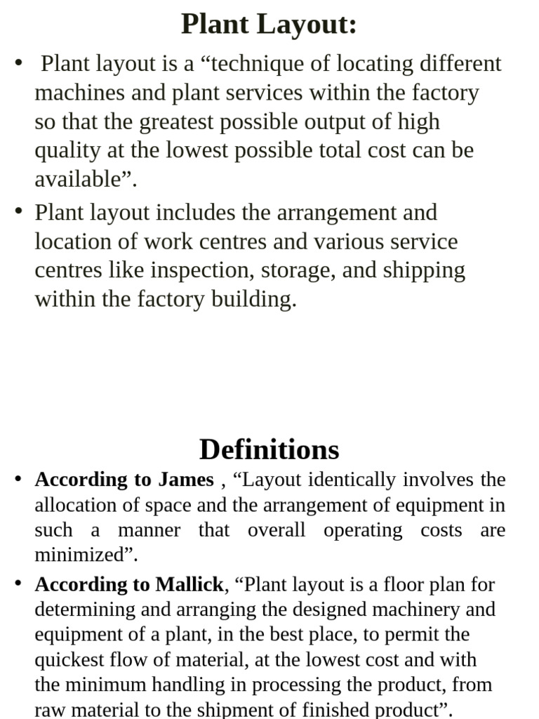 Plant Layout Chapter 1 (Param Lamba) | PDF | Machines | Tools