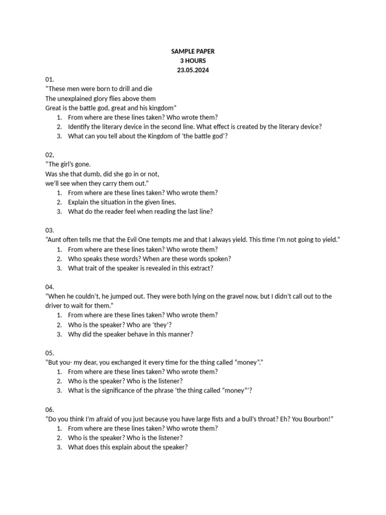 English Literature - Grade 11 - Term I | PDF | General Fiction