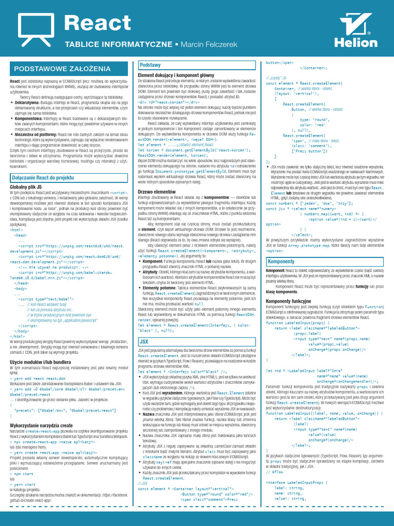 Tablice Informatyczne React | PDF