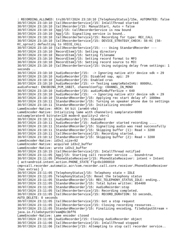CallRecord Log | PDF | Bit | Mp3