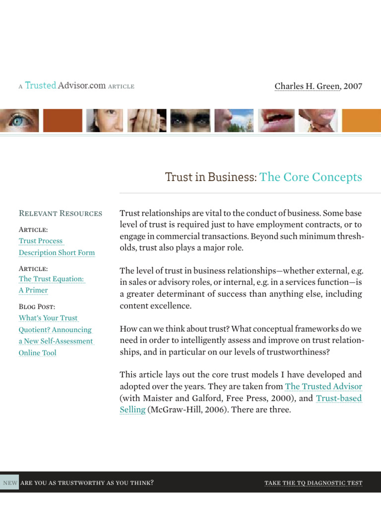 Understanding Trust in Business Relationships | PDF | Credibility ...