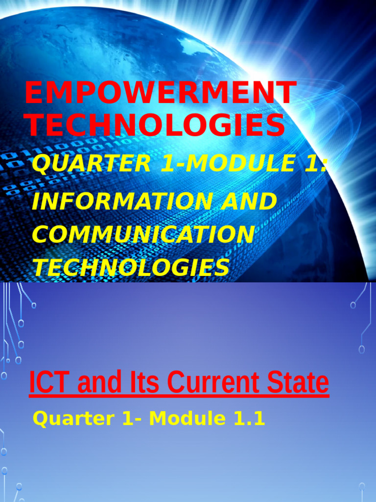 Empowerment Technologies Q1-M1 | PDF | World Wide Web | Internet & Web