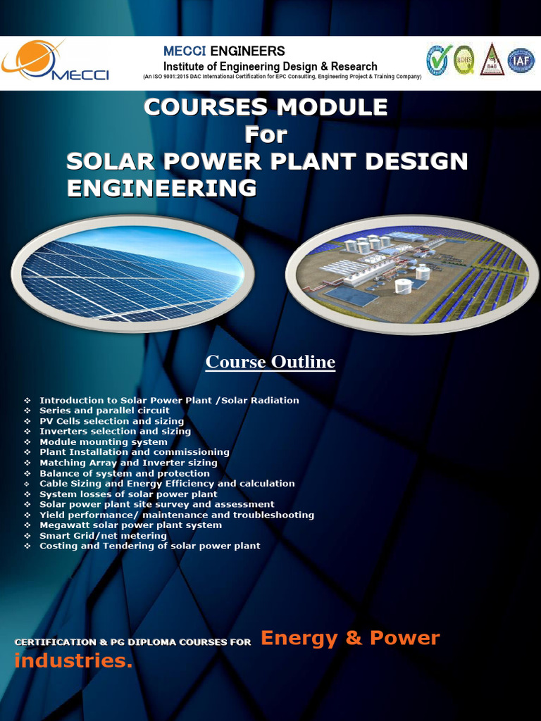 Offered Courses in Solar Design Engineering | PDF | Photovoltaic System ...