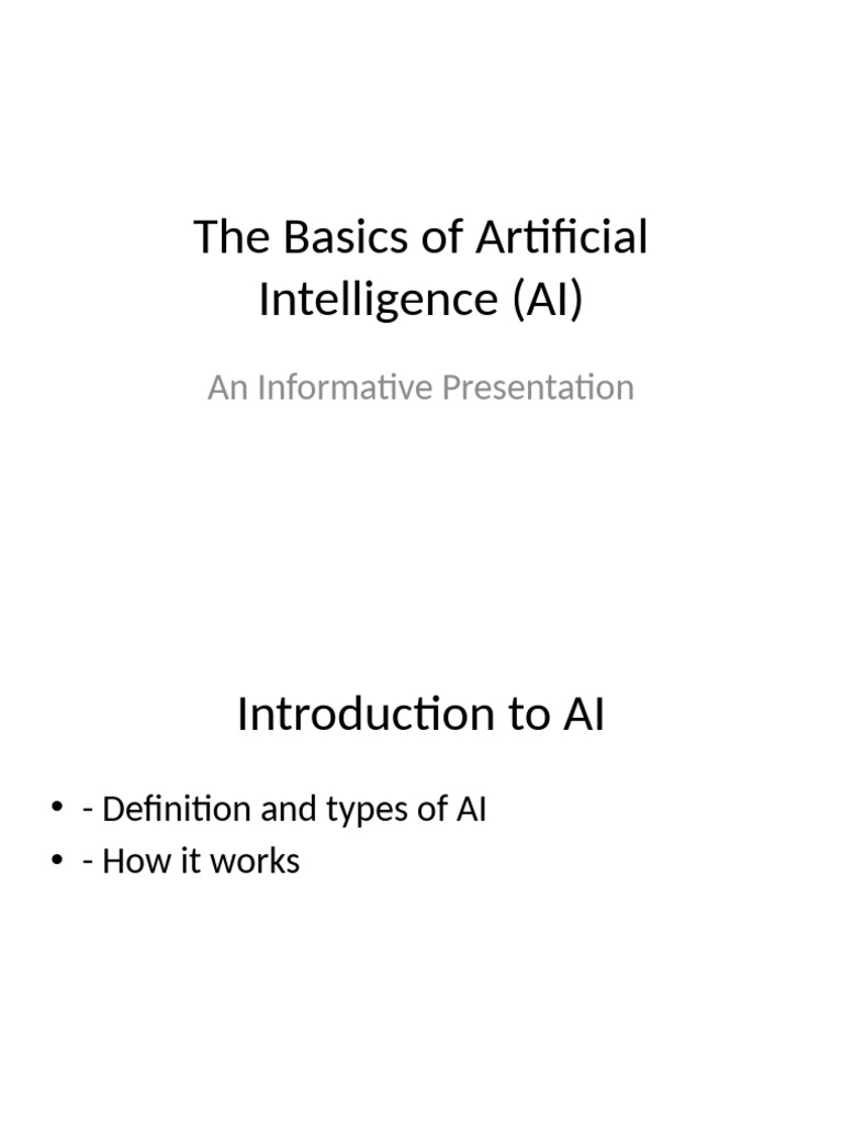 AI Basics Presentation | PDF | Social Science | Technology & Engineering