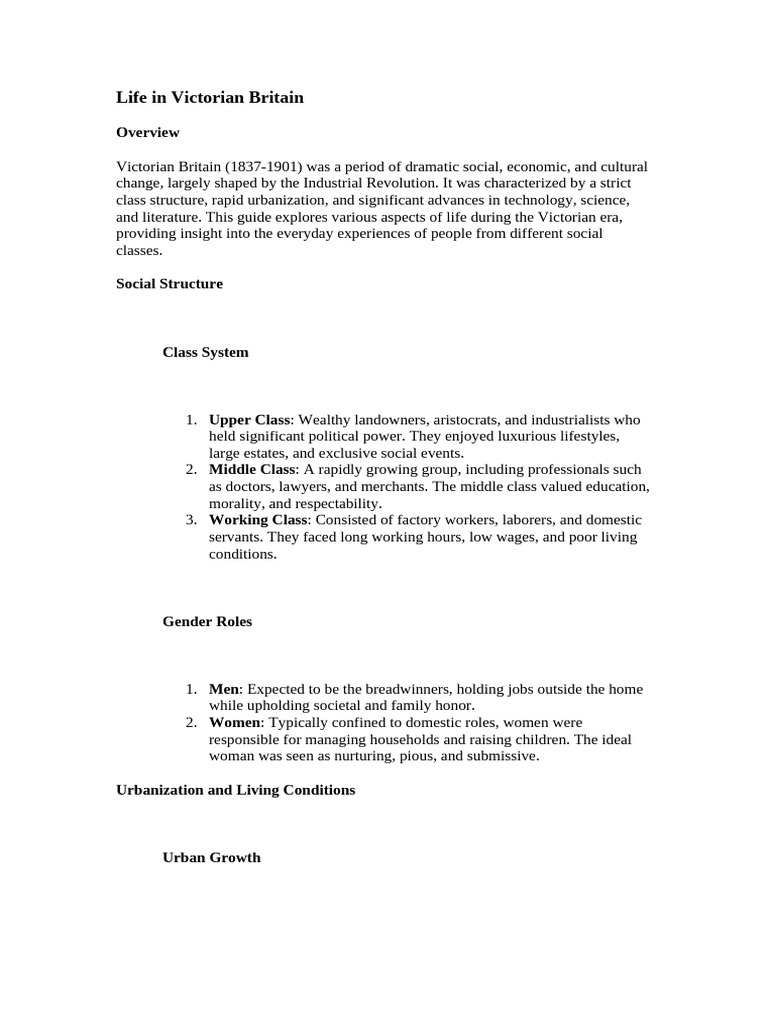 Life in Victorian Britain | PDF | Victorian Era | Labour Economics