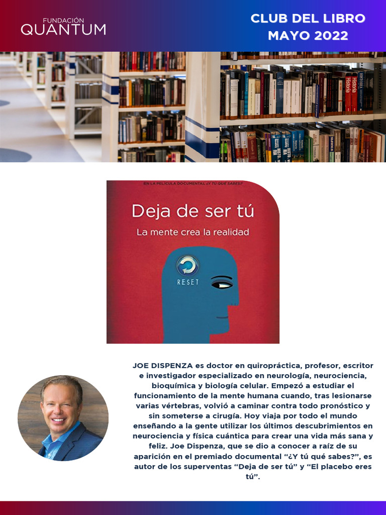 BOOK CLUB RESUMEN Deja de Ser Tu | PDF | Mente | Cerebro