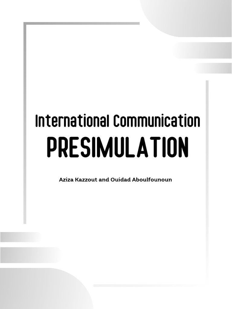 Presimulació International Communication | PDF | Crisis Management ...