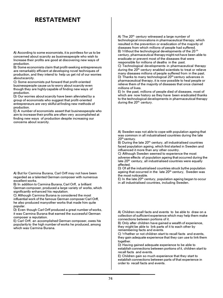 Restatement PDF | PDF | Europa (Moon) | Mental Health