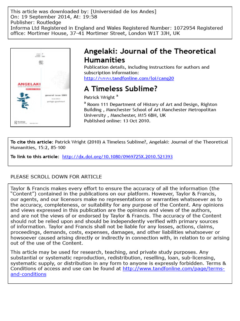 A Timeless Sublime | PDF | Immanuel Kant