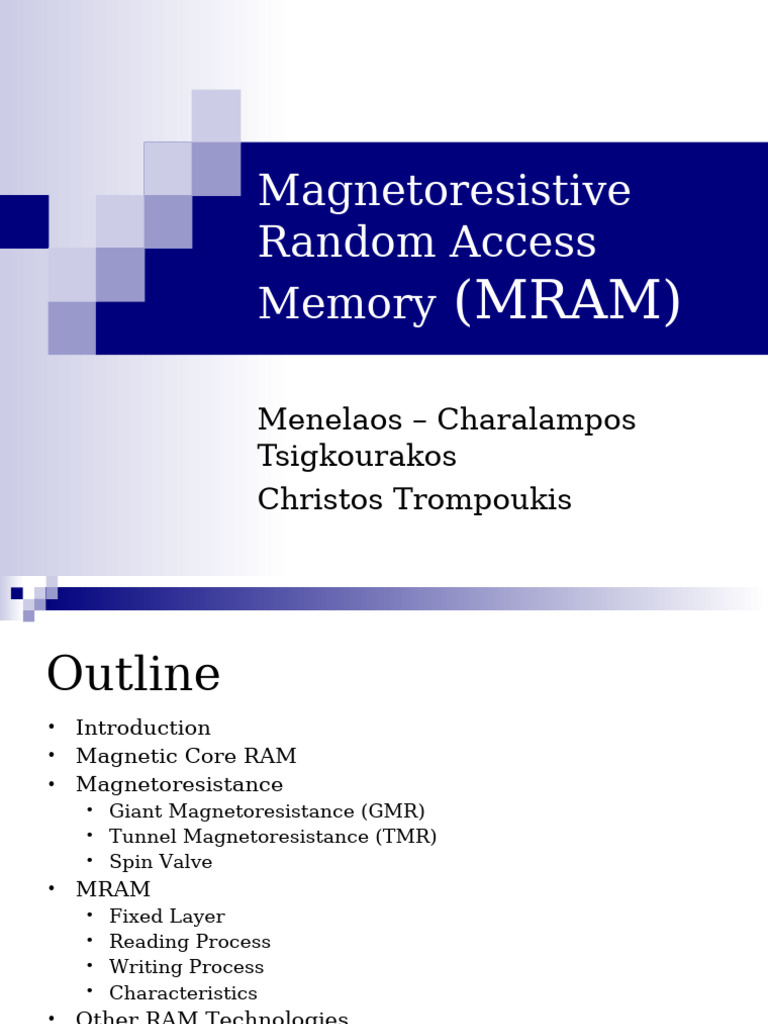 Understanding Magnetoresistive RAM (MRAM) | PDF | Random Access Memory ...