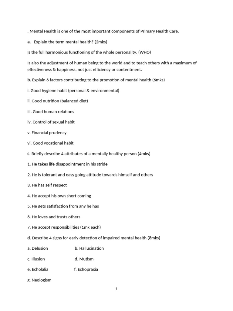 Mental Illness | PDF | Hallucination | Density