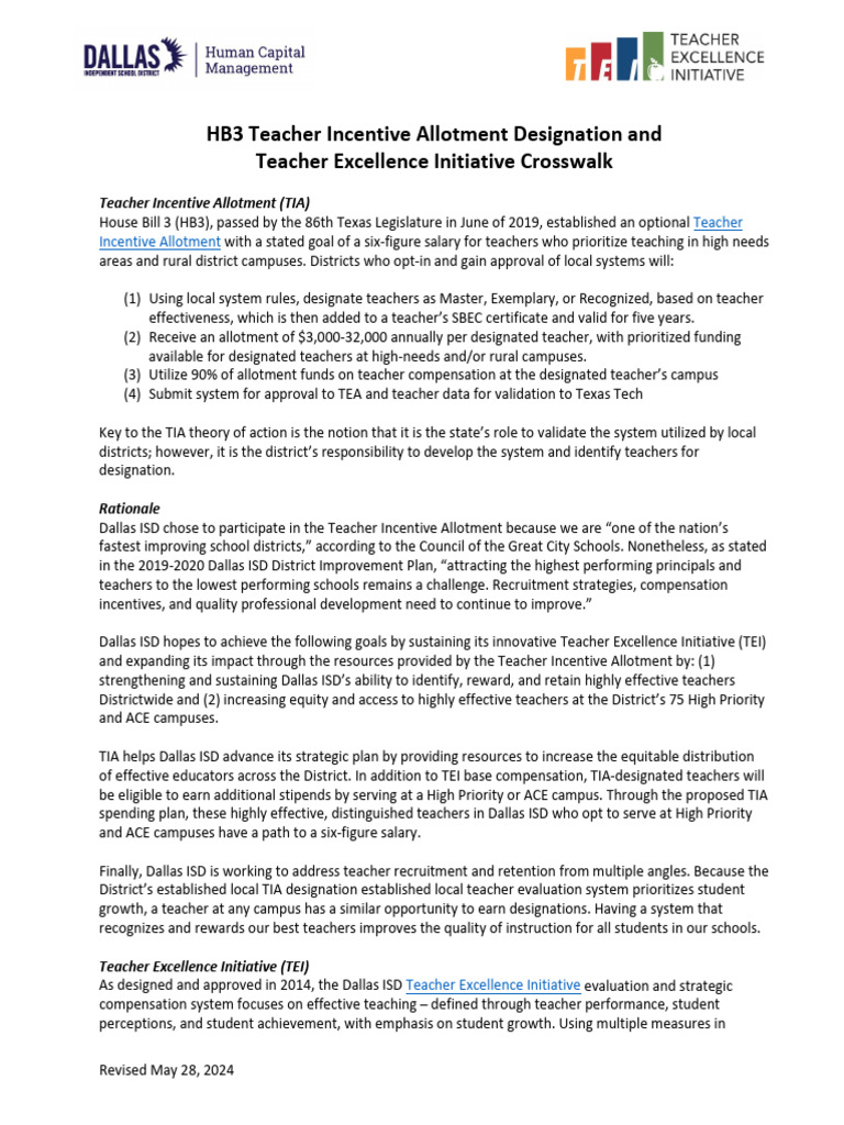 TEI-TIA-Guide | PDF | Cost Of Living | Teachers