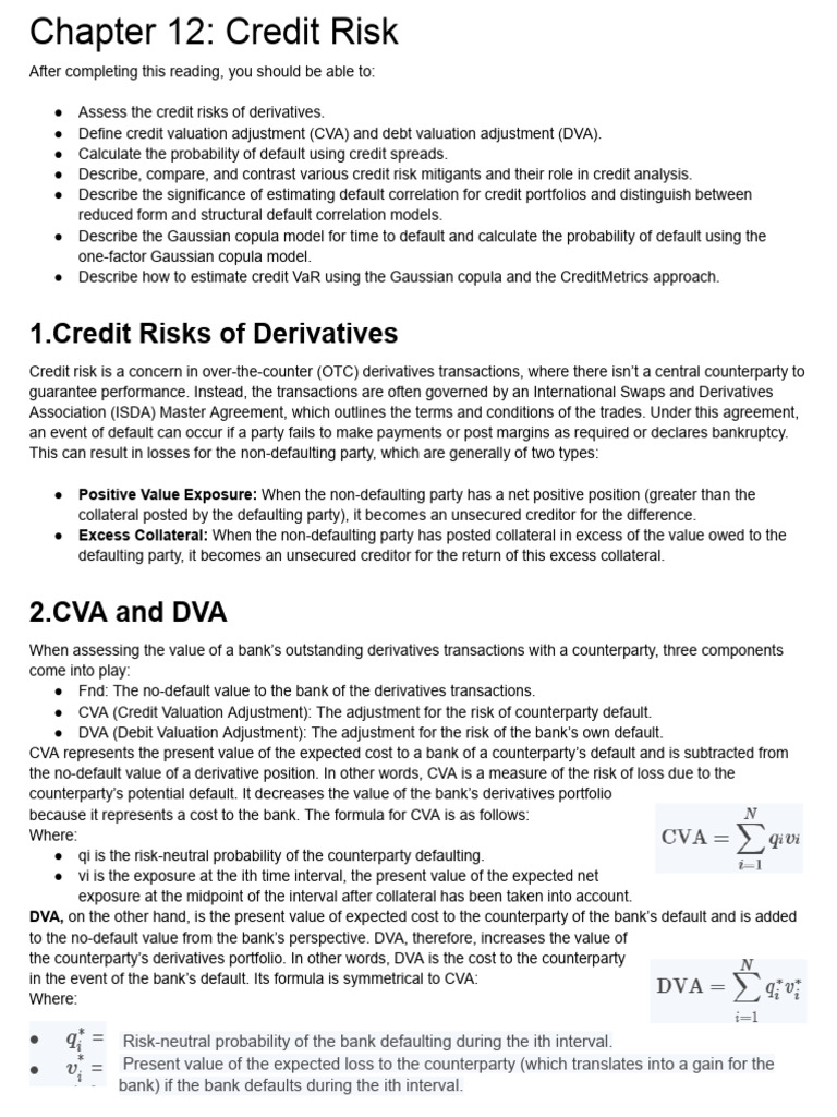Chapter 12_ Credit Risk | PDF | Derivative (Finance) | Credit Risk