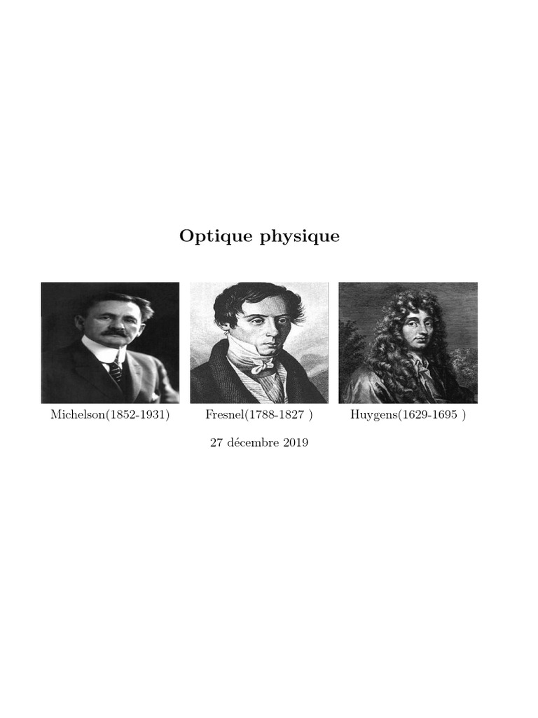 Interférences par division du front d'onde | PDF | Interférométrie ...