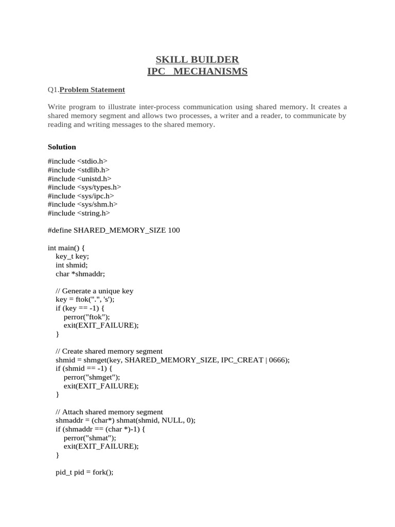 UNIT-3 SKILL BUILDER IPC MechanismS | PDF | Thread (Computing) | Computer Programming
