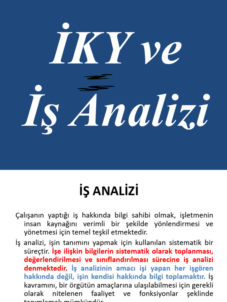 İKY İş Analizi | PDF