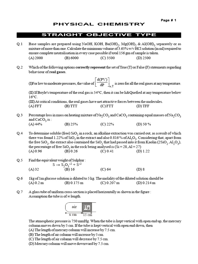 Master Problem Package Chem | PDF | Gases | Materials