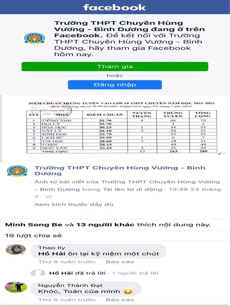 Trư NG THPT... - Trư NG THPT Chuyên Hùng Vương - Bình Dương | PDF