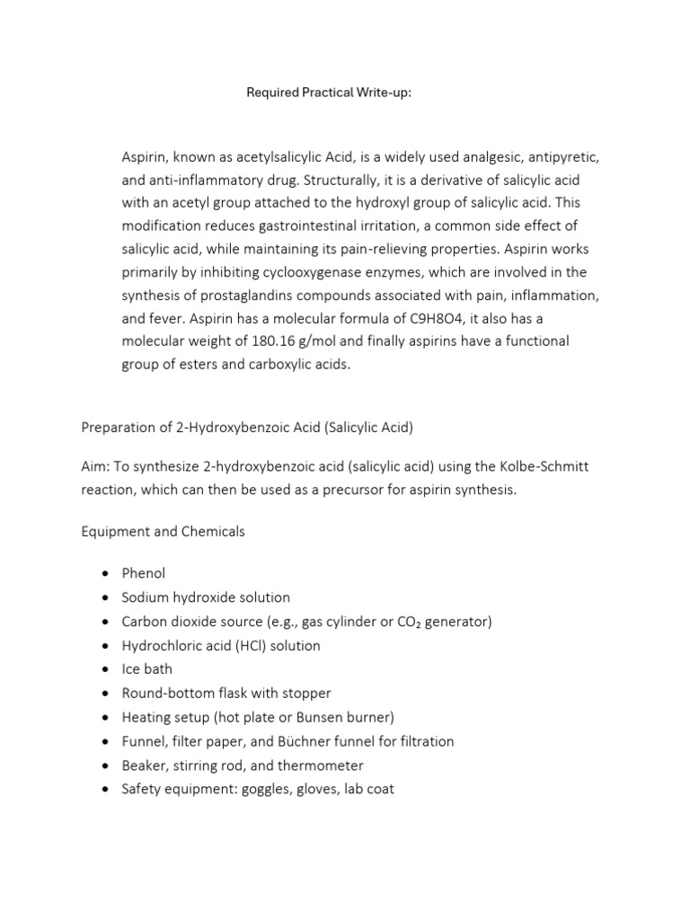 Required Practical Write-Up | PDF | Aspirin | Acid