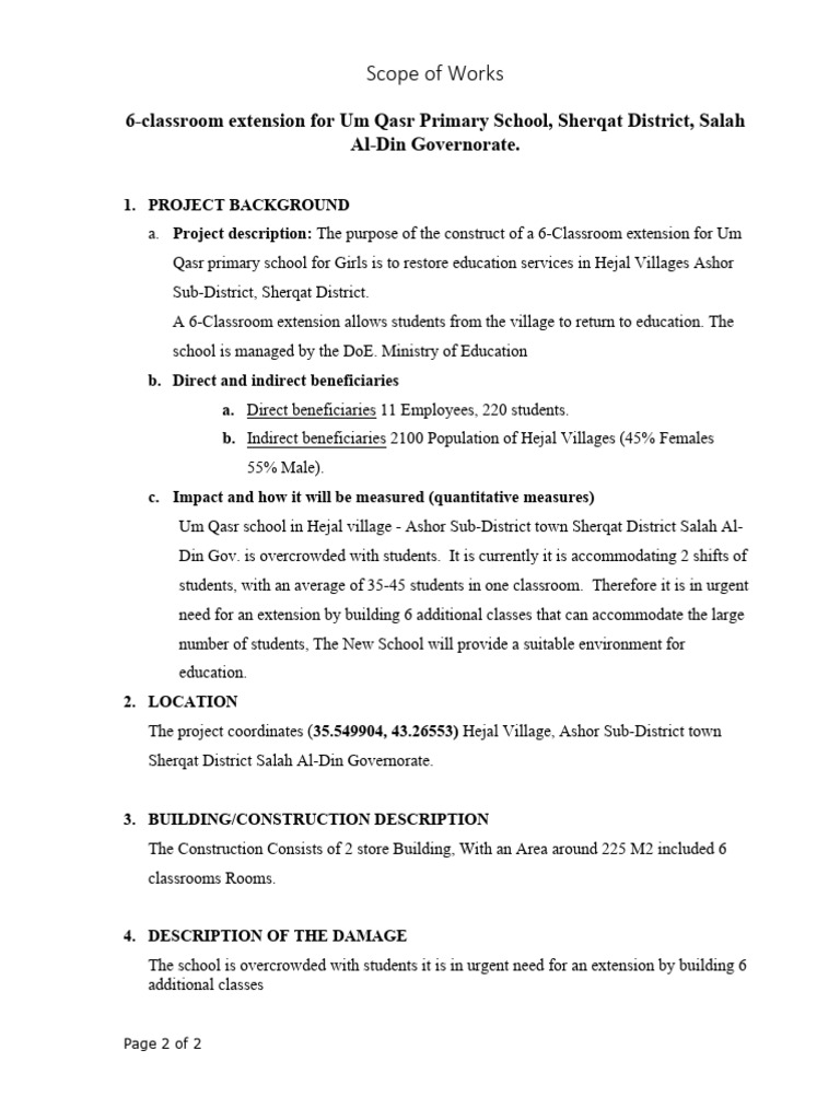 73161932_Appendix 1 Scope of Work | PDF | Concrete | Buildings And ...